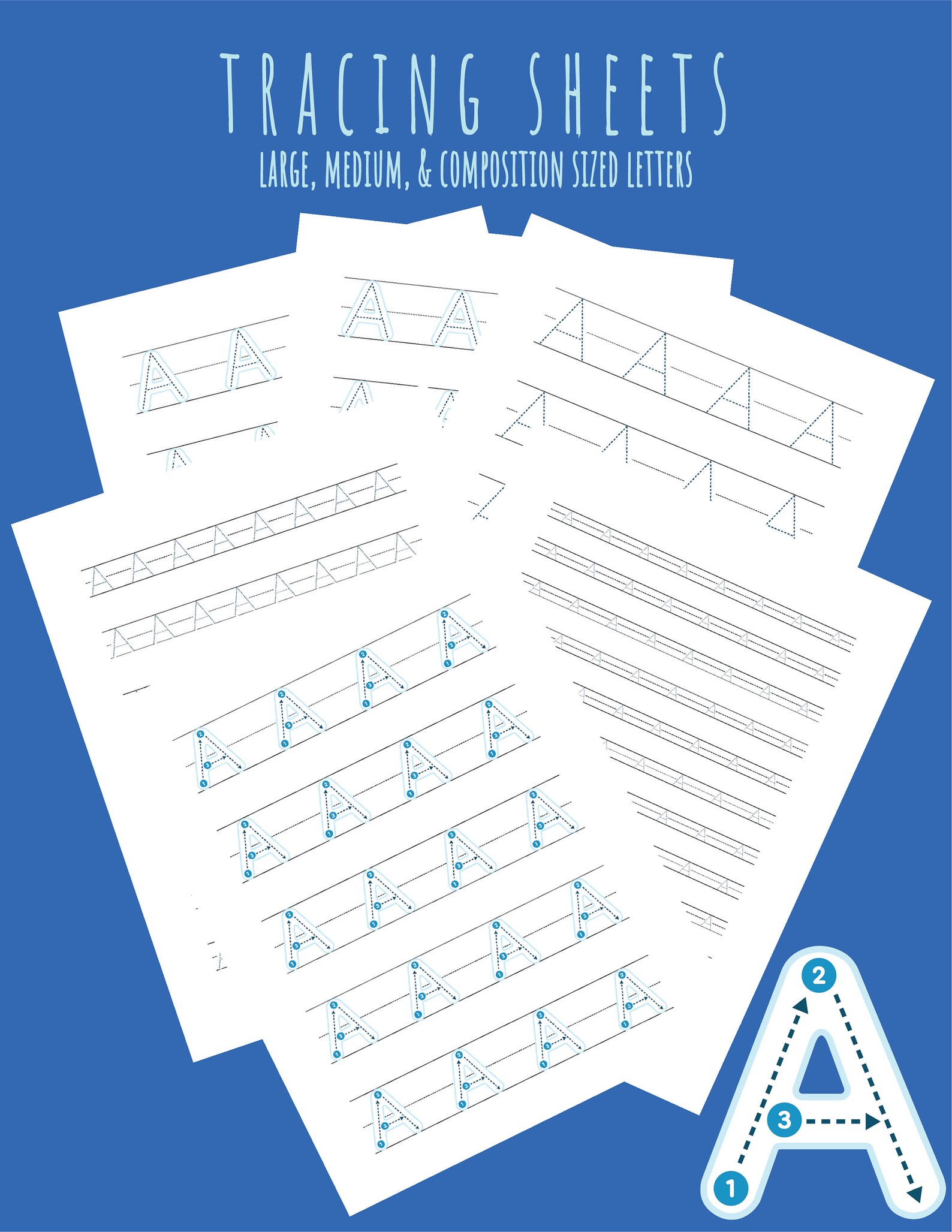 Letter Tracing Printable - Letter A - Etsy