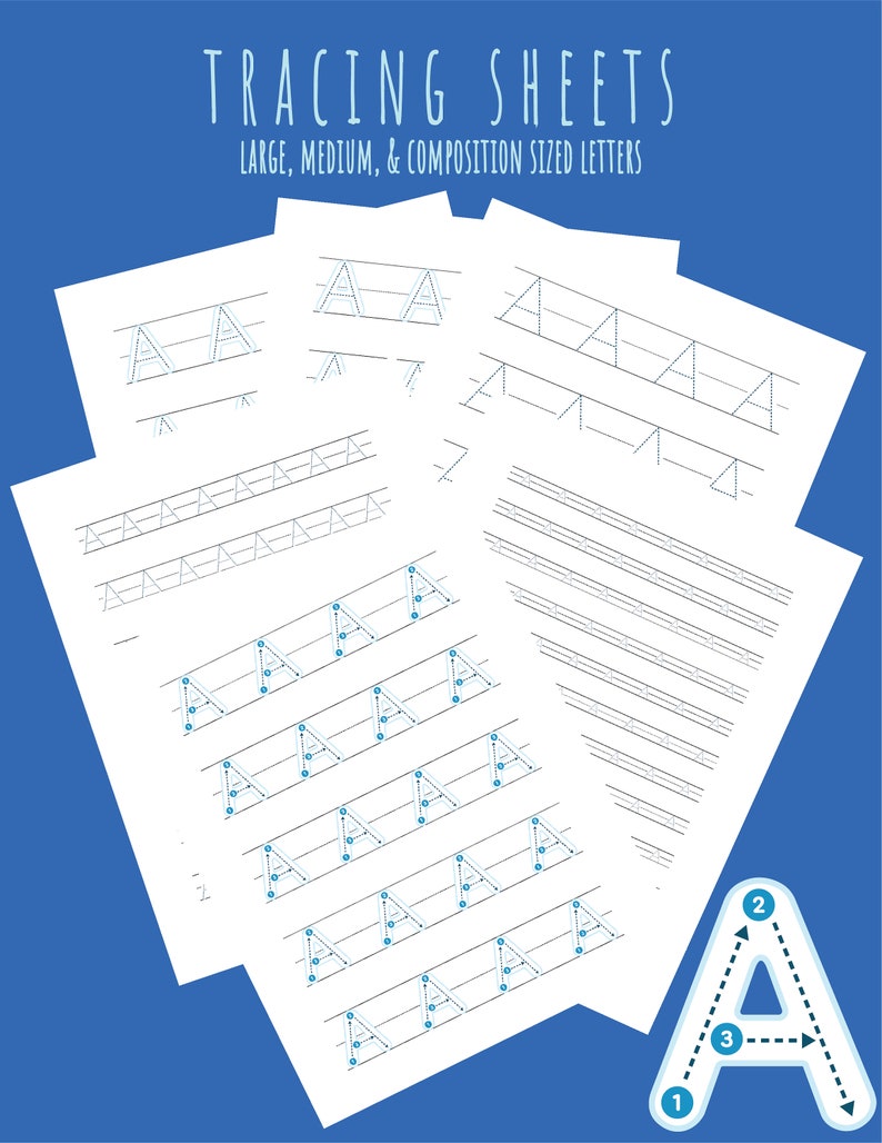 Letter Tracing Printable - Letter A - Etsy