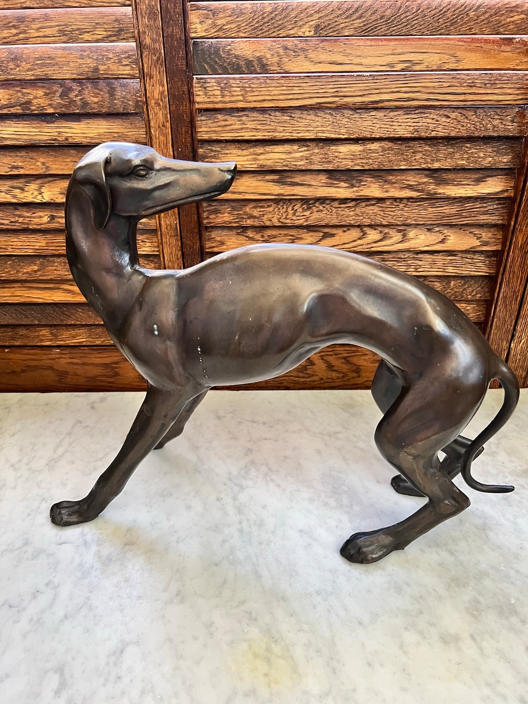 Bronze Whippet Statue - Etsy