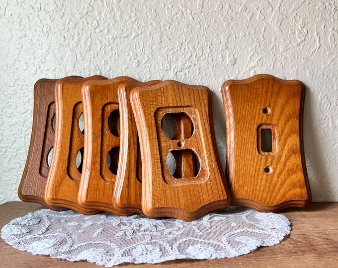 Vintage Set of Wood Outlet/switch Covers - Etsy