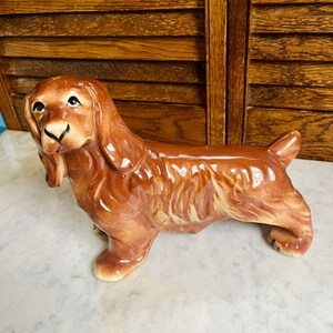 Vintage Ceramic Spaniel Dog Figurine, Sweet Face, Brown Red, 7 X 8 ...