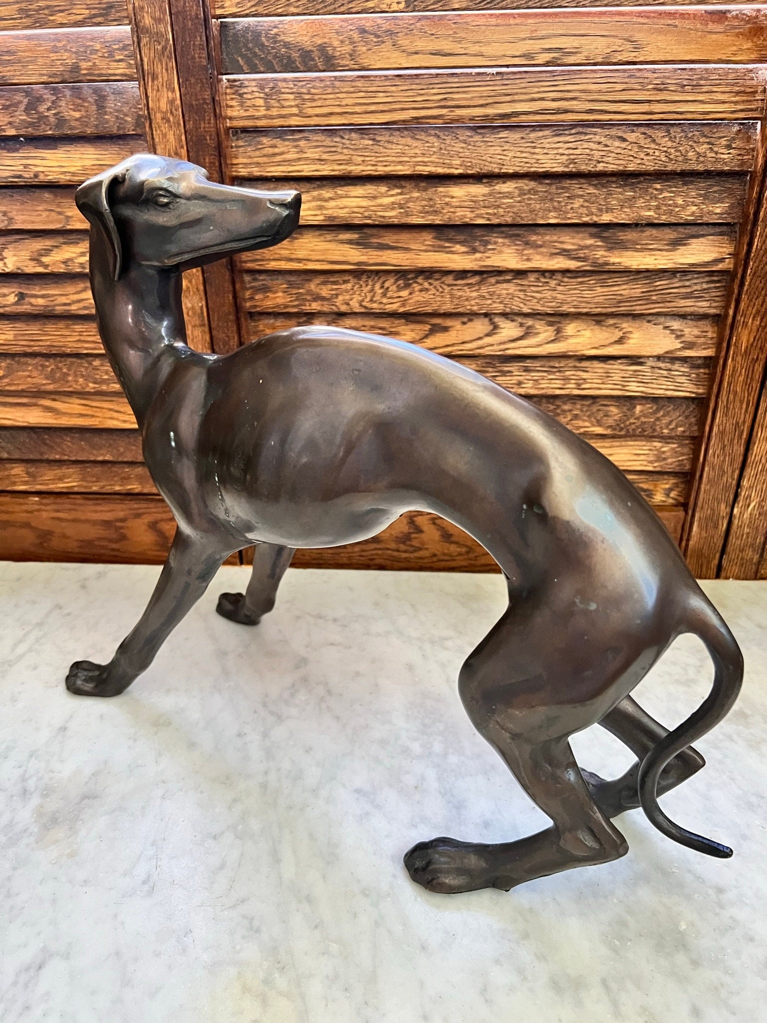 Bronze Whippet Statue - Etsy