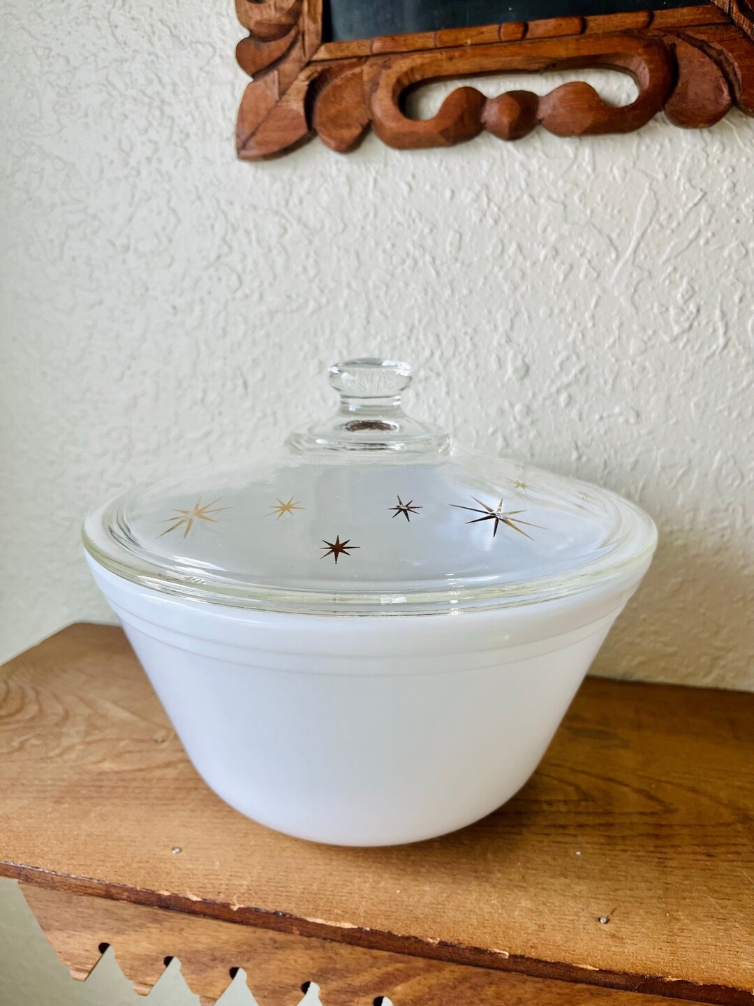 Vintage Rodney Kent Starline Atomic Star Milk Glass Casserole Dish - Etsy
