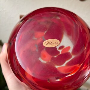 Red Orange Bowl Viterra Art Glass - Etsy