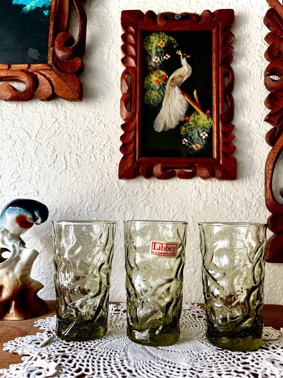 Vintage Libbey Crinkle Drinking Glasses Set of 3 - Etsy