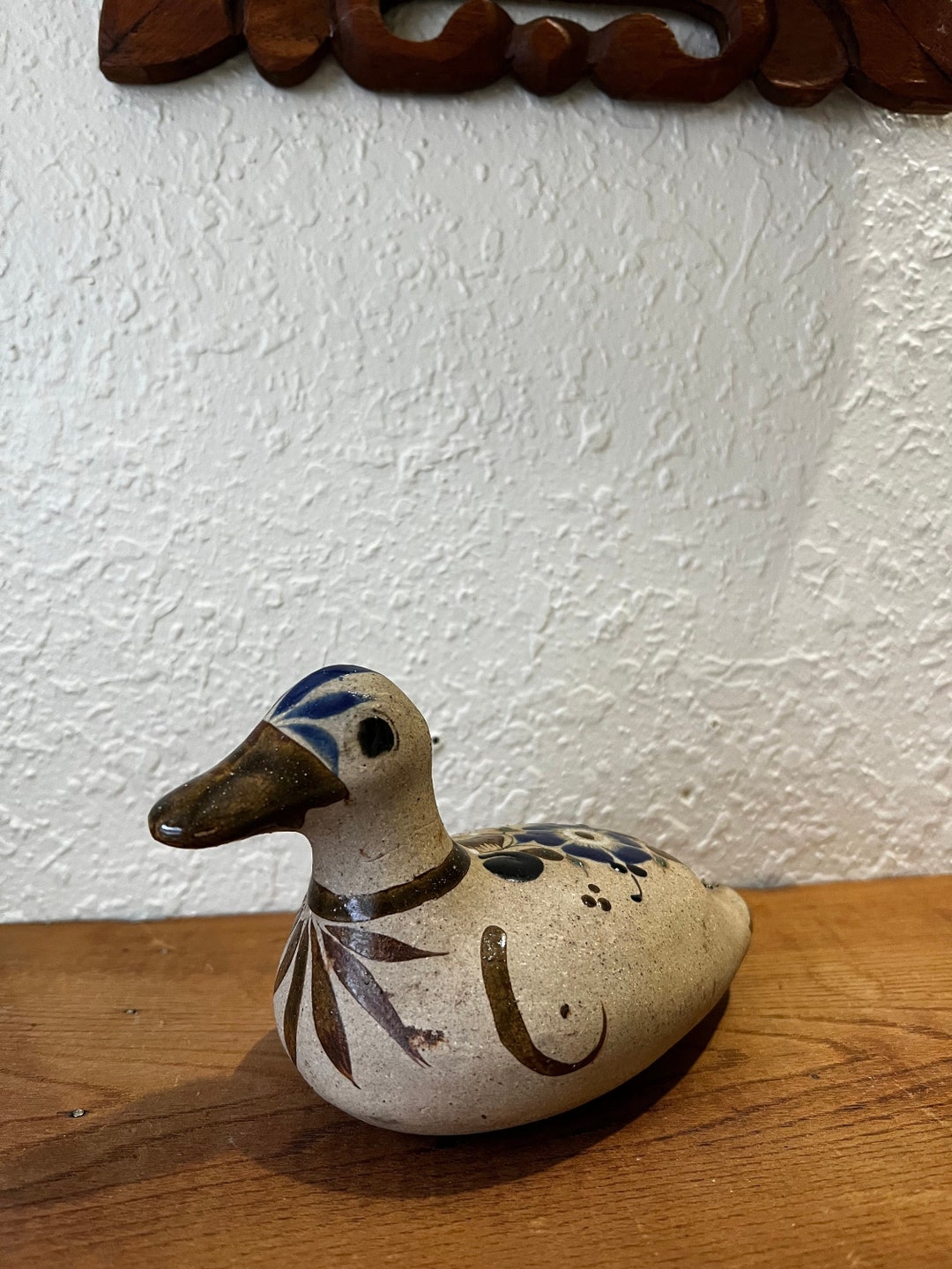 Mexican Folk Art Sandstone Pottery Hand Painted Tonala Bird - Etsy