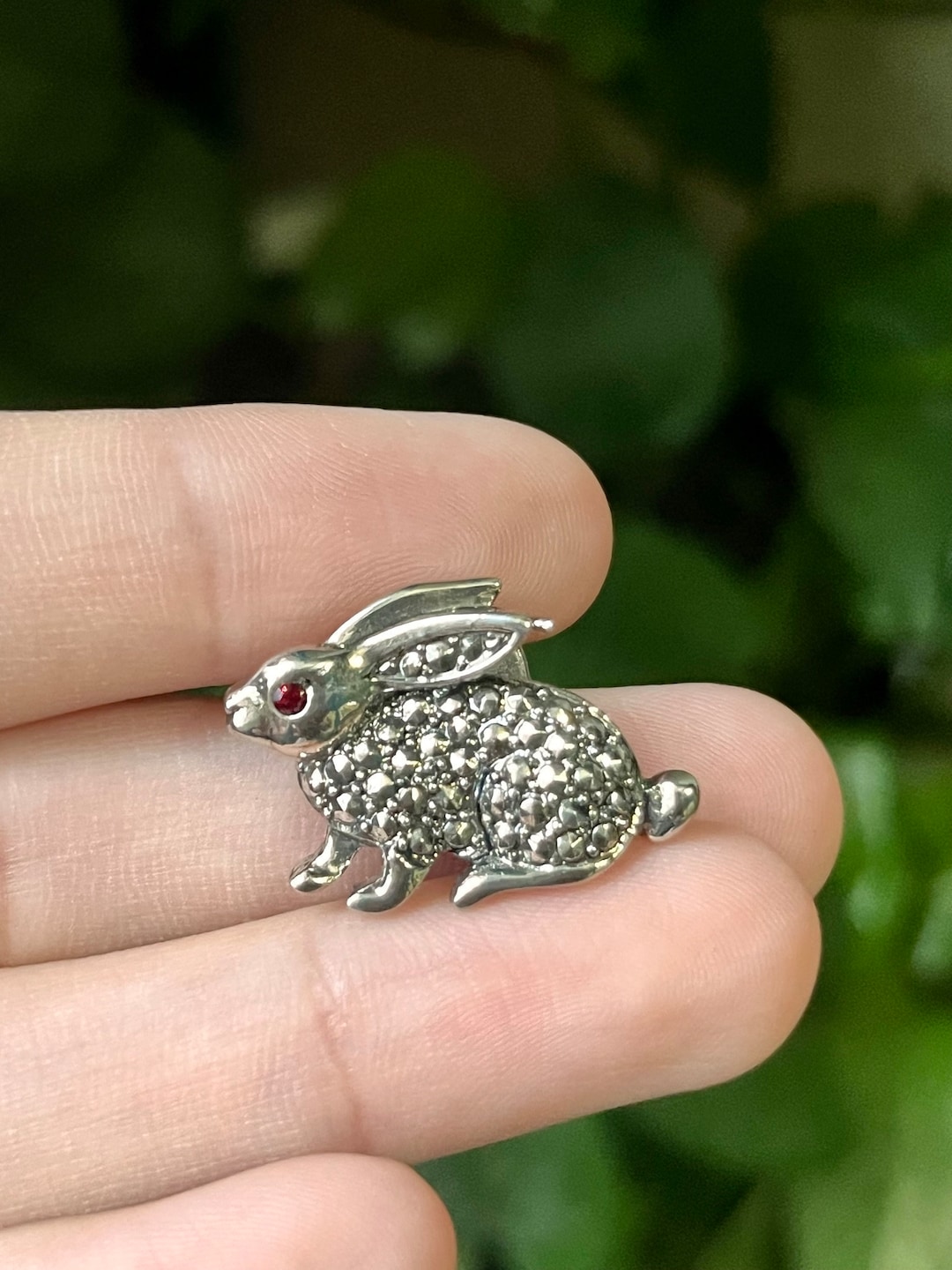 Vintage Pet Bunny Rabbit Faux Marcasite and Rhinestone Pin - Etsy