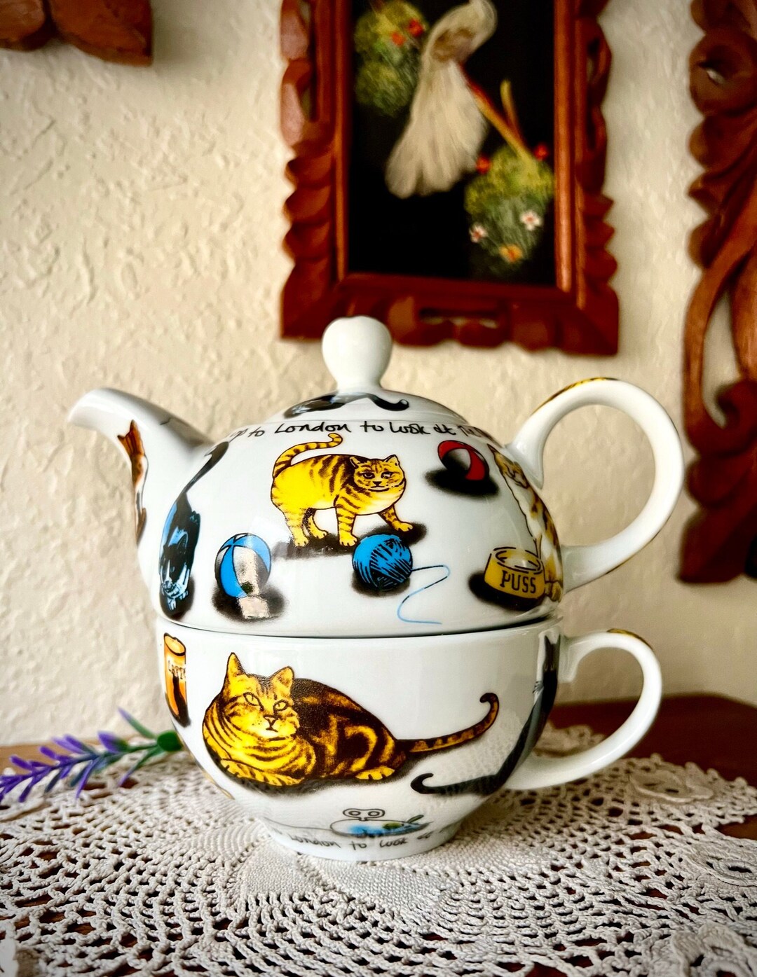 Paul Cardew cat Tea Stackable Set - Etsy
