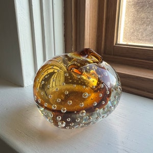 Vintage Kreiss Amber Glass Apple Paperweight - Etsy