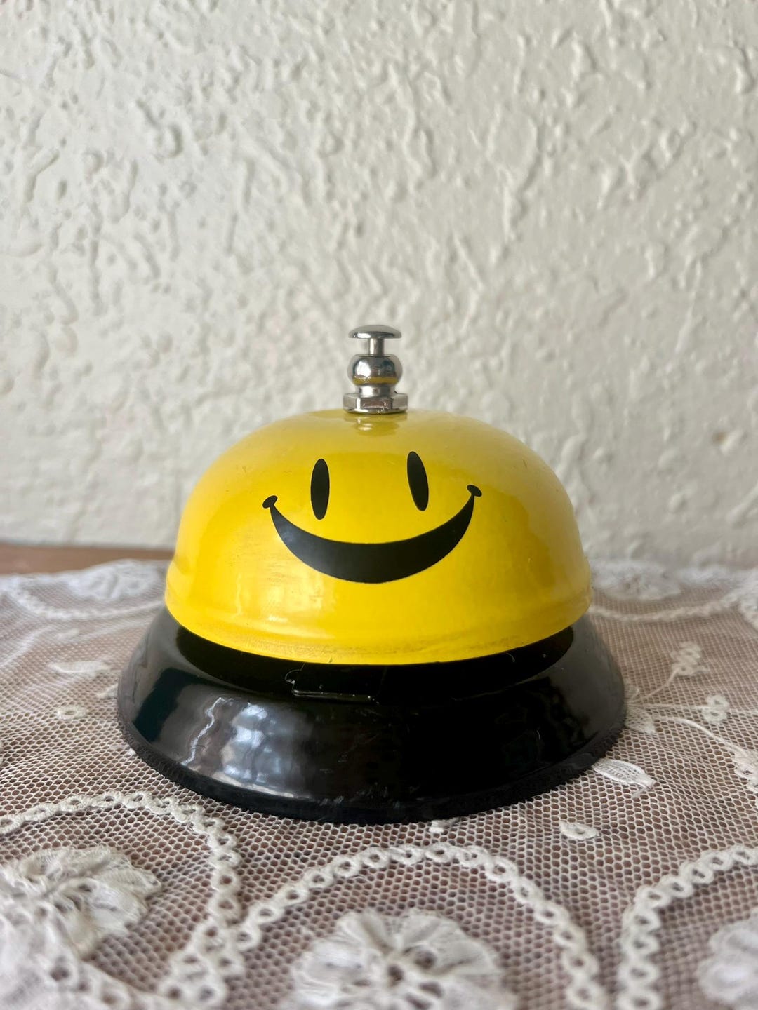 Yellow Smiley Face Desk Bell - Etsy