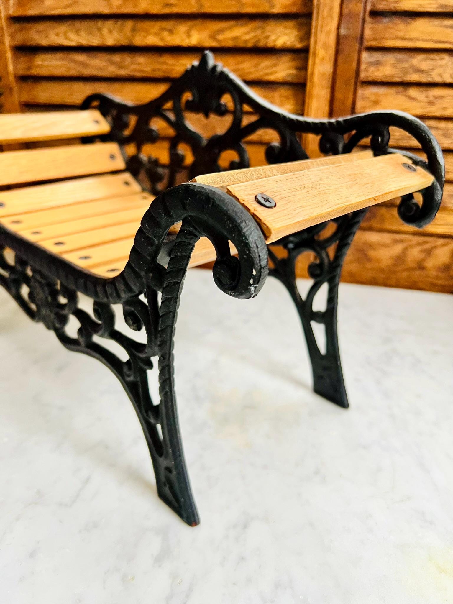 Miniature Wood and Iron Doll Bench – Heavy Quality – Vintage Decor - Etsy