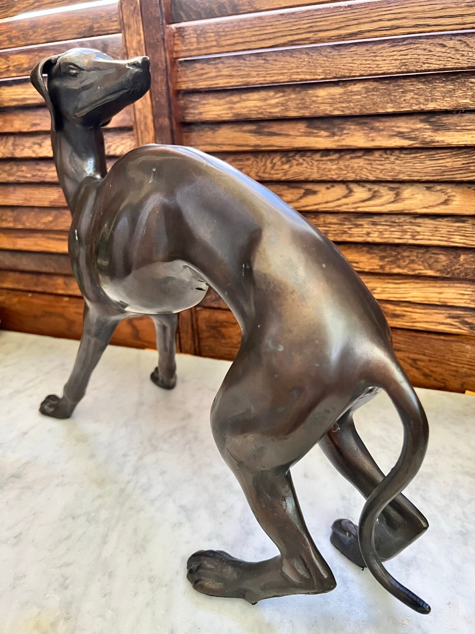 Bronze Whippet Statue - Etsy
