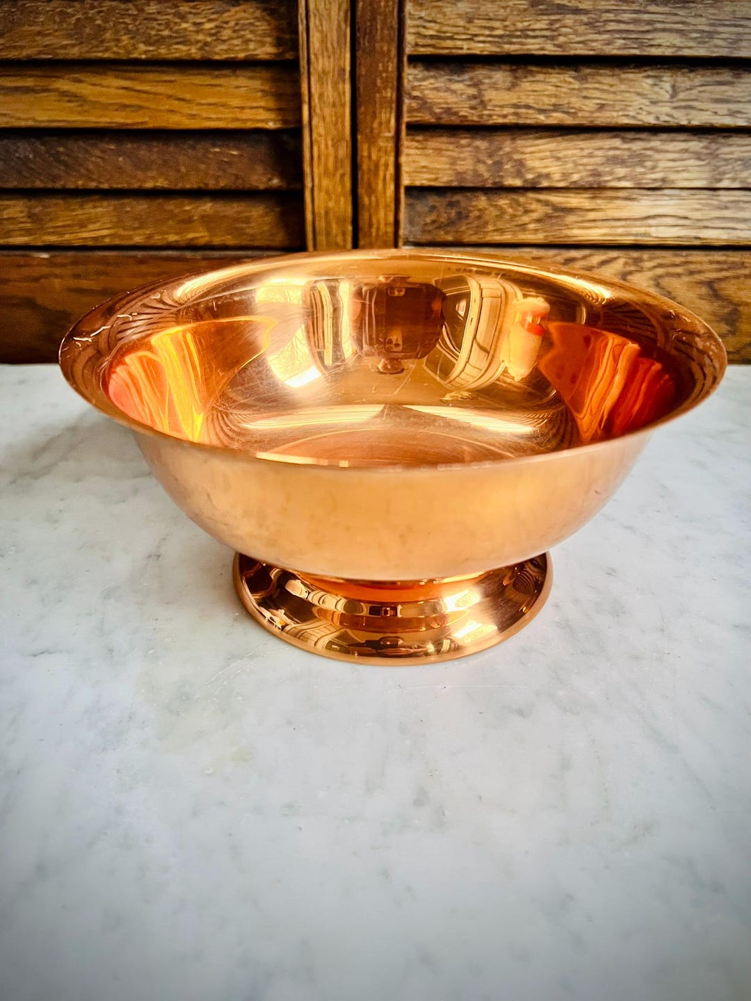 Vintage Copper Bowl Planter With Pedestal Base – Coppercraft Guild - Etsy