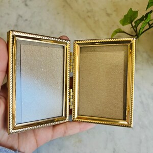 Vintage Mini Brass Braided Bi-fold Frame Holds 2.5x3.5 Photo 111 - Etsy