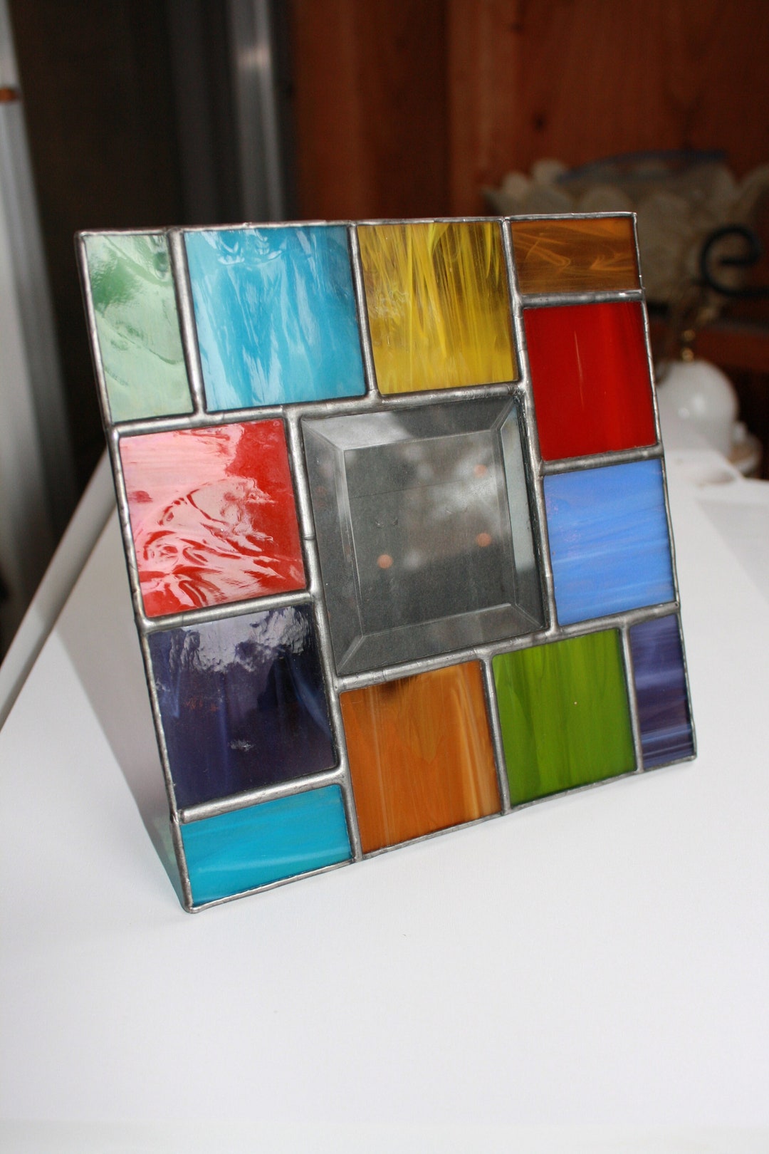 Stained Glass Colorblock Picture Frame - Etsy
