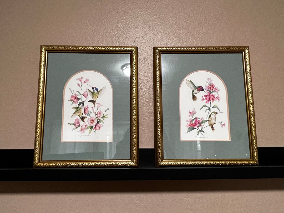 Vintage Carolyn Shores Wright Framed Hummingbird Prints - Etsy