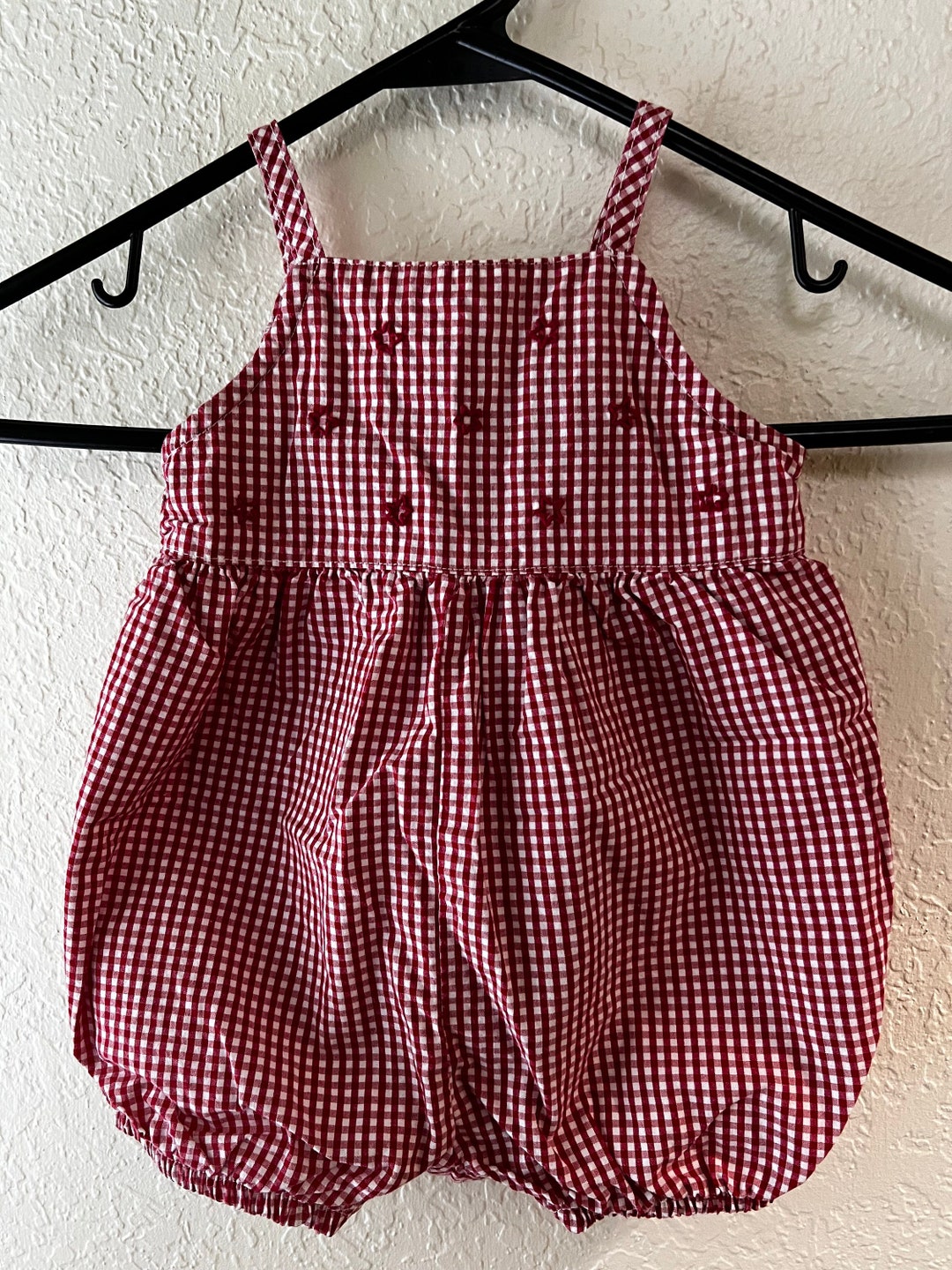 Oshkosh Baby Girl Red Plaid Rumper - Etsy
