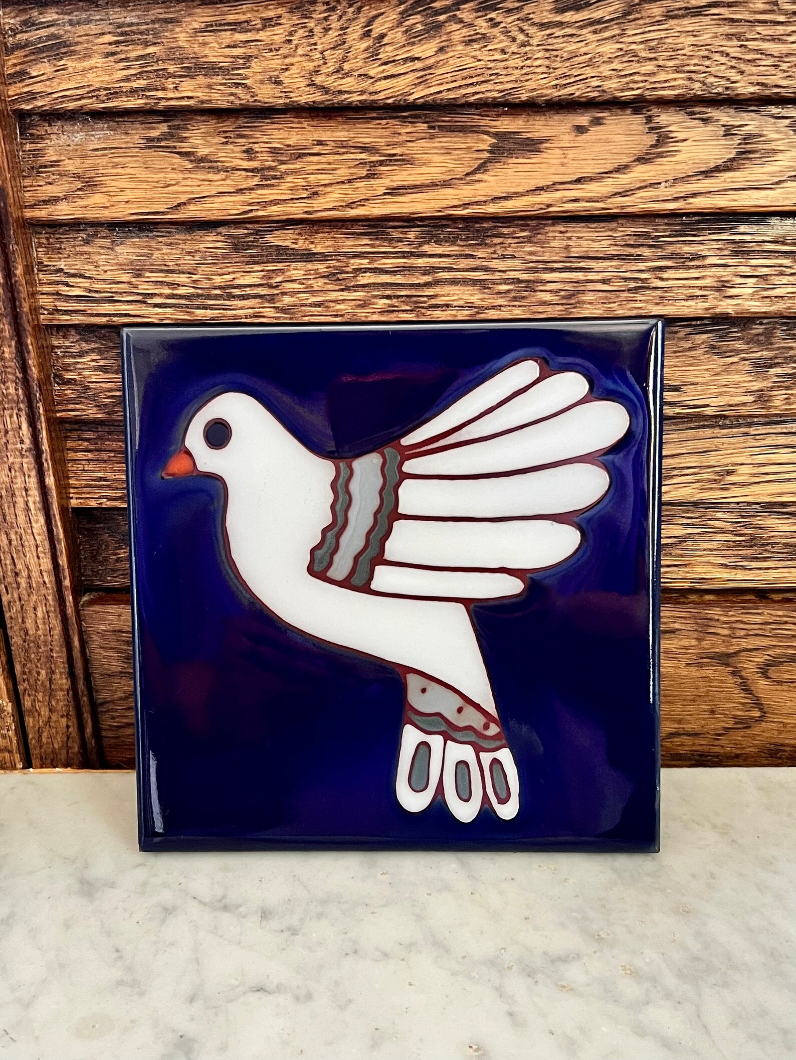 Hand Painted White Dove Tile Trivet - Etsy