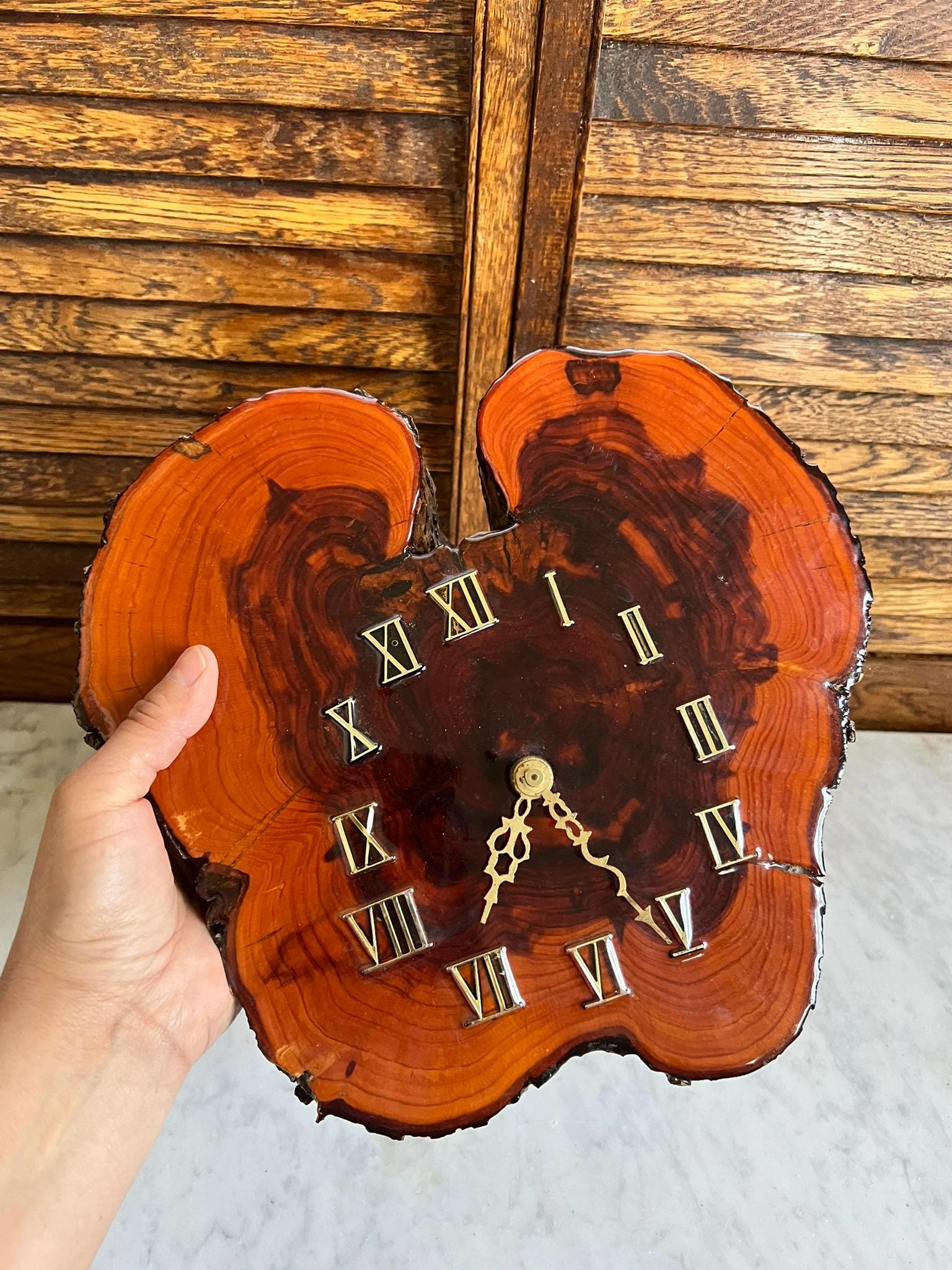 Vintage 70s Live Edge Wood Wall Clock – Groovy & Functional - Etsy