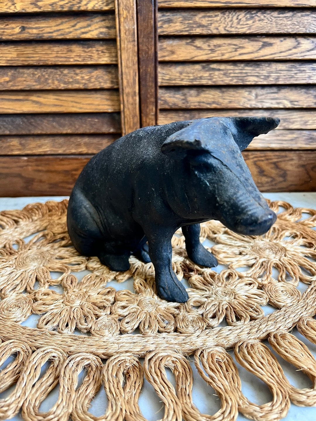 Vintage Heavy Cast Iron Piggy Bank/doorstop - Etsy