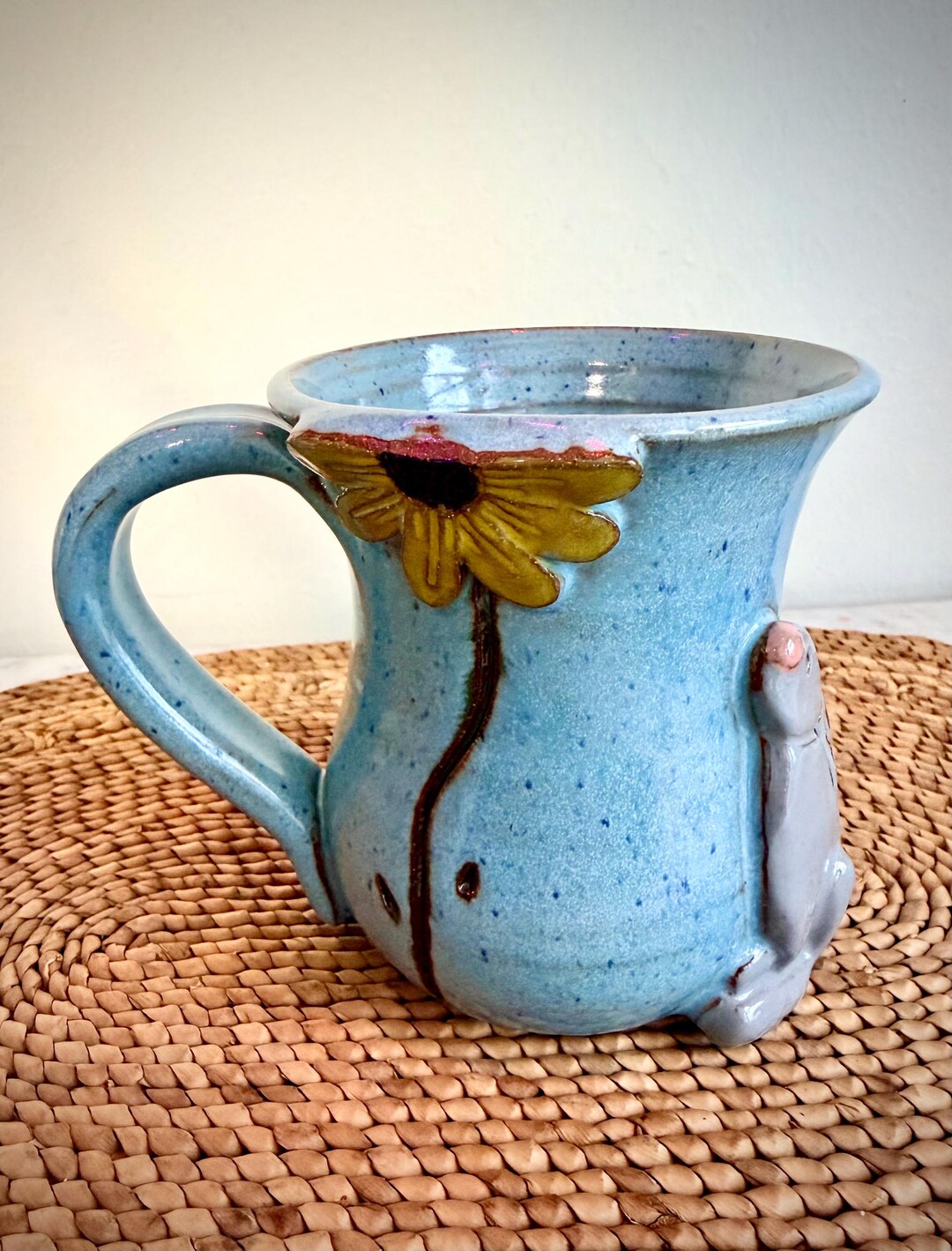 Stoneware Clay Daisy Bunny Mug Mudworks Pottery - Etsy