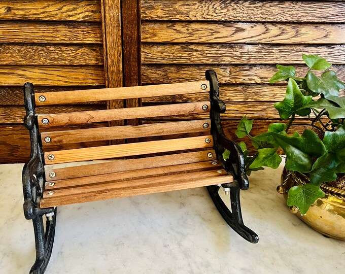 Vintage Cast Iron and Wood Rocking Bench - Etsy