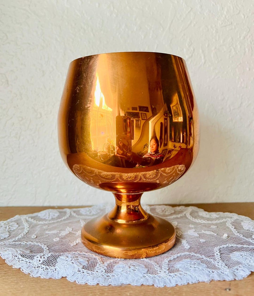 Vintage Copper Bowl Planter With Pedestal Base – Rustic Decor - Etsy