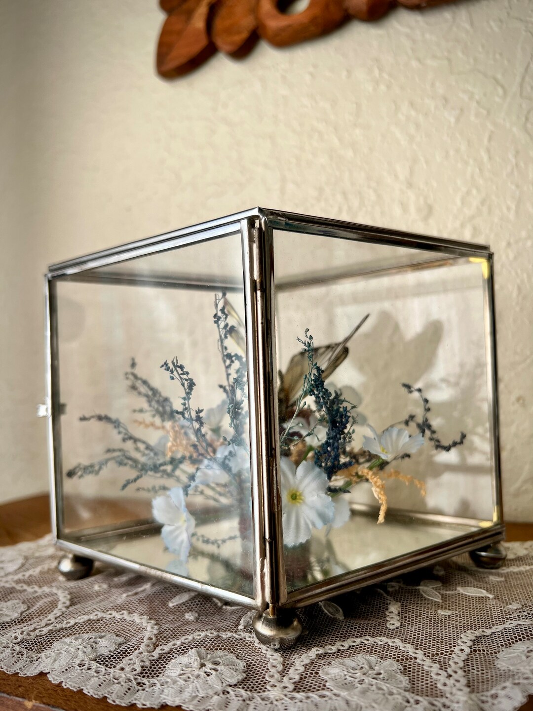 Clear Glass Butterfly and Floral Display Terrarium - Etsy