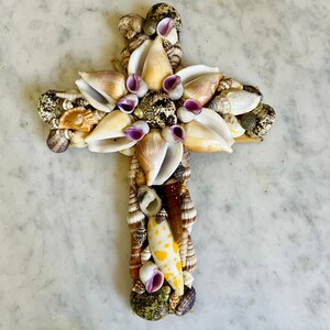 Vintage Handmade Seashell Cross - Etsy