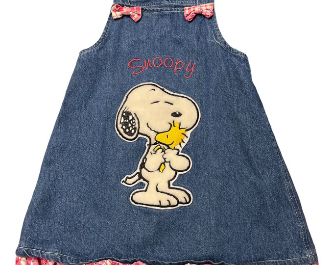 Vintage Snoopy Denim Dress - Etsy