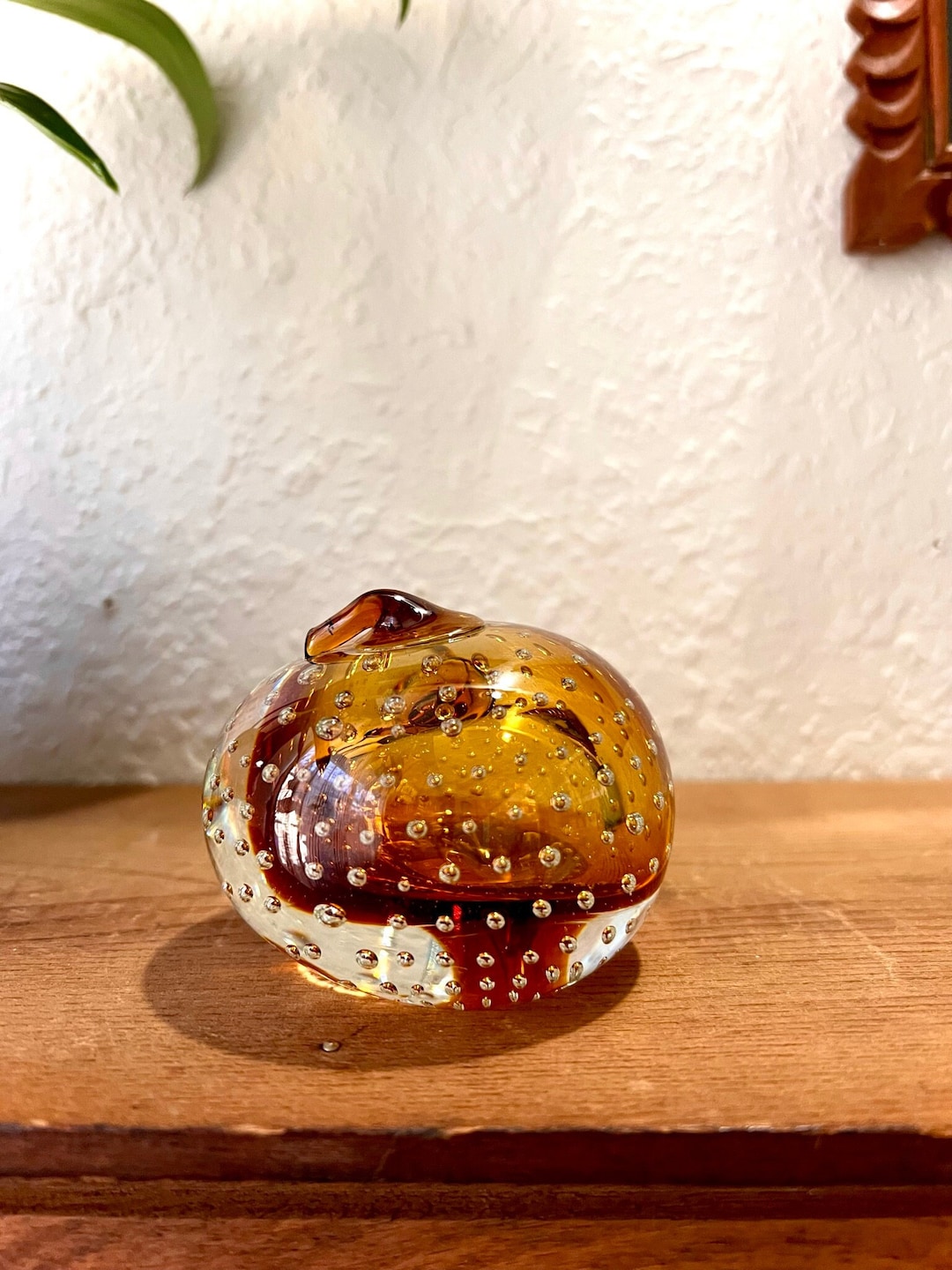 Vintage Kreiss Amber Glass Apple Paperweight - Etsy
