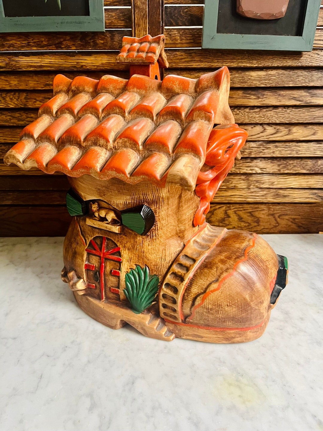 Vintage Old Boot House Cookie Jar - Rustic Home Decor - Etsy