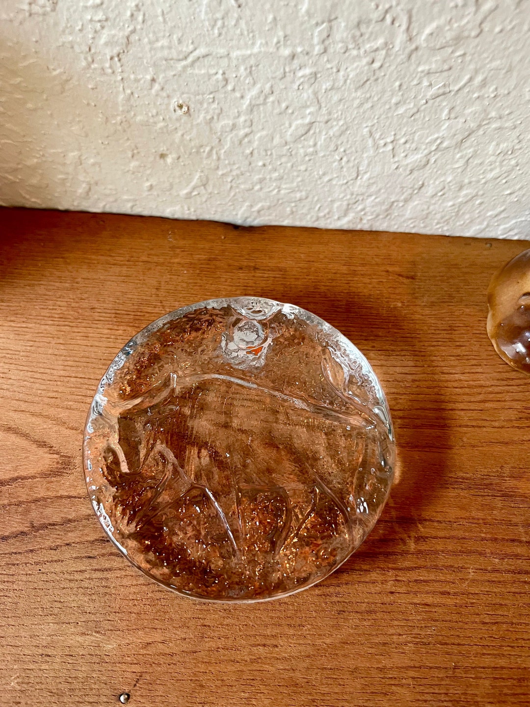 Blenko Clear Glass Zodiac Taurus Paperweight - Etsy