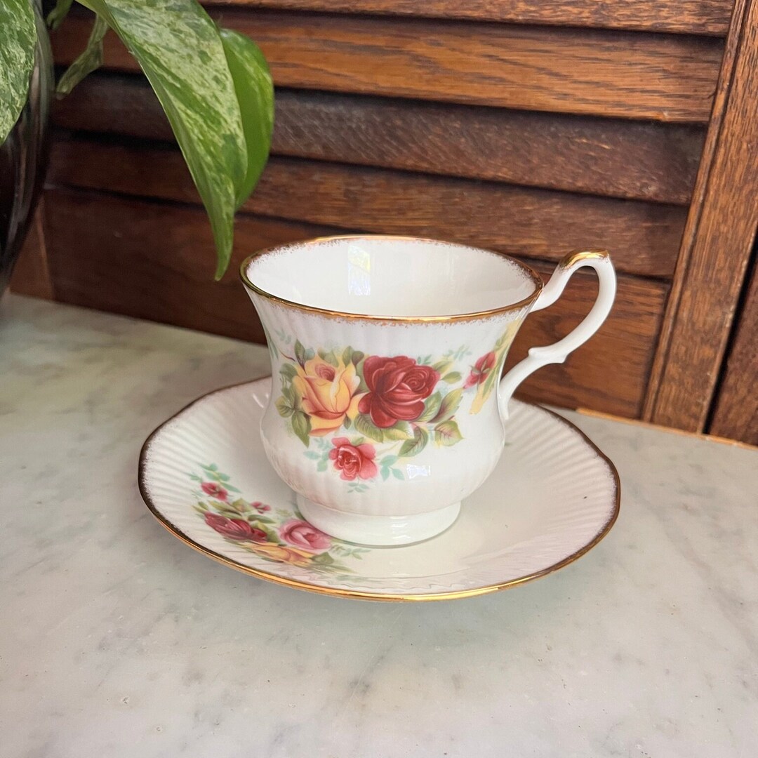Vintage Regal Heritage Floral Cup and Saucer - Etsy
