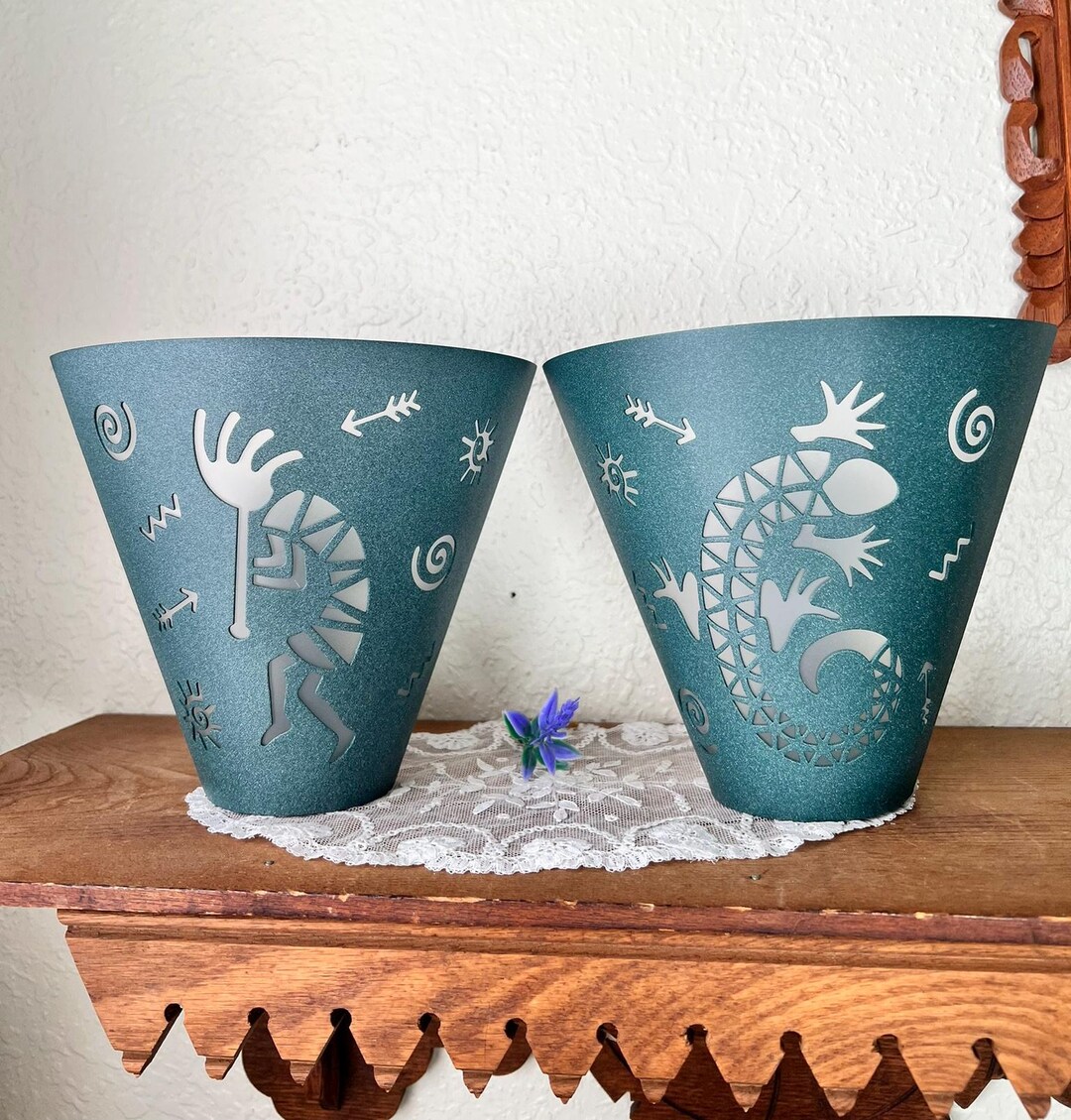 Vintage Kokopelli Teal Metal Arizona Wall Sconce Pair - Etsy
