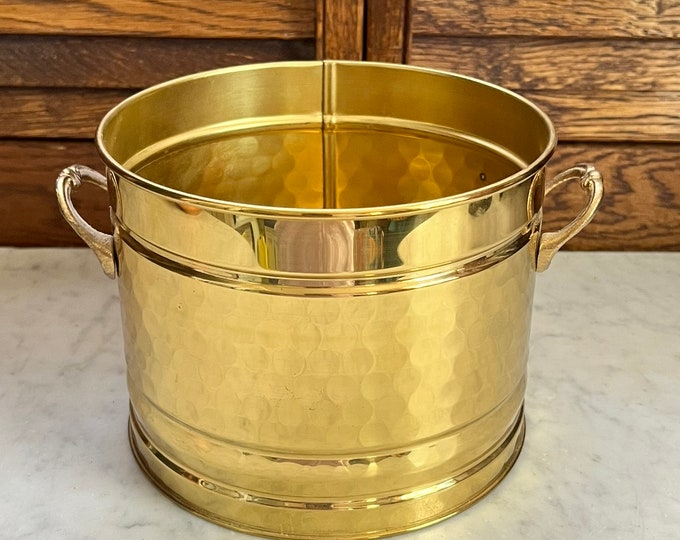 Vintage Hammered Brass Planter | Grandmillenial Home | Cottage Core ...