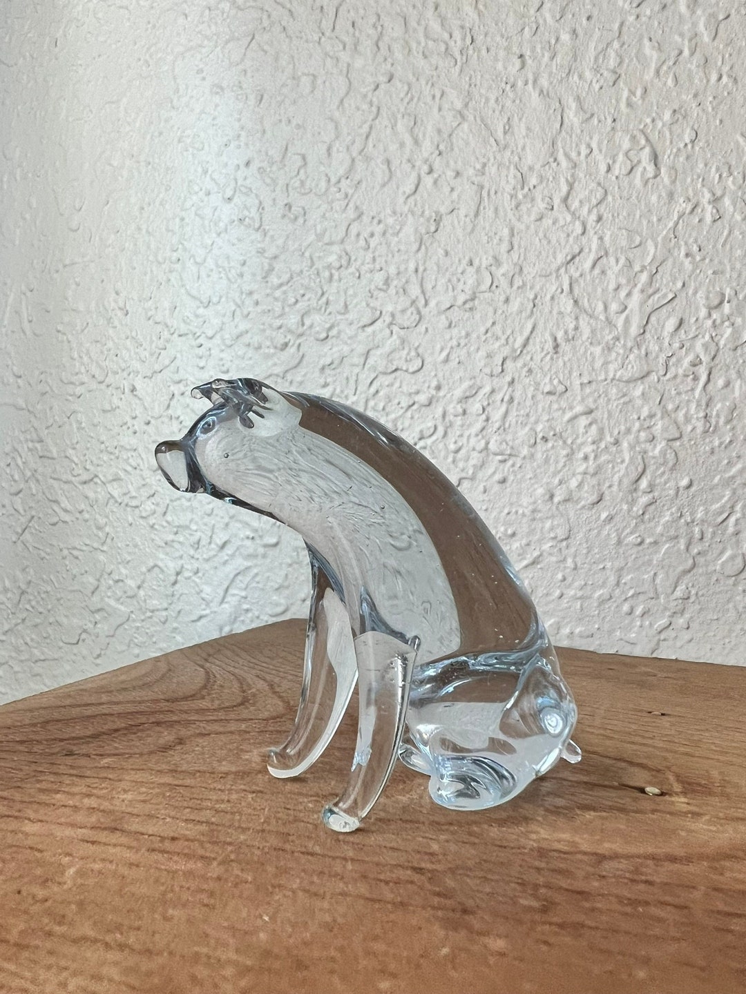Small Crystal Glass Pig Figurine - Etsy