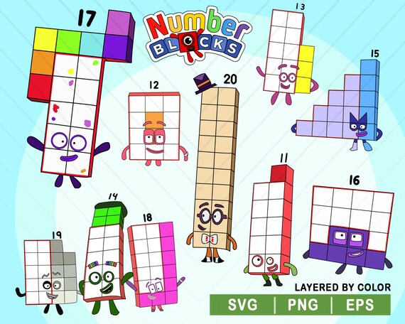 Nummernblöcke 11 20 Svg Numberblocks 11 20 Svg Bundle Etsy