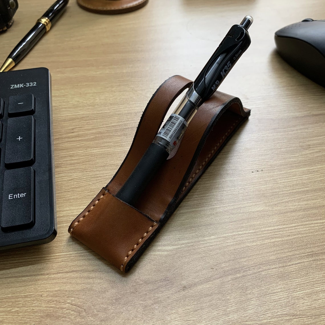 Leather Fountain Pen Stand Leather Pen Holder Leather Desk - Etsy