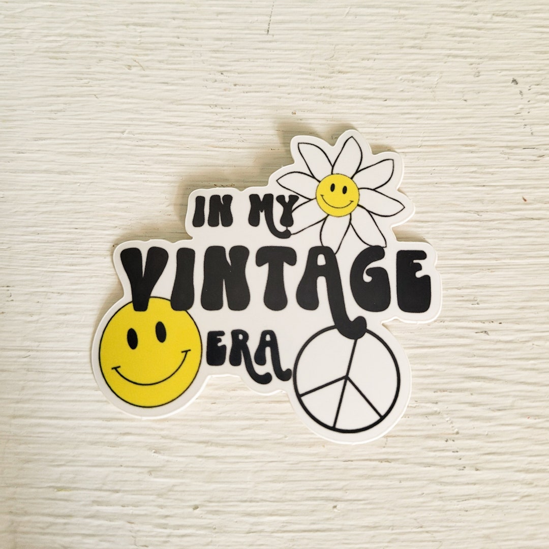 Vintage Era Sticker: Retro Smiley Face, Peace Sign, Daisy - Etsy