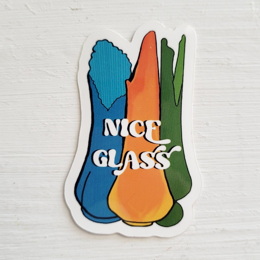 Nice Glass Sticker, Swung Glass Vase Sticker, 70s Font - Etsy