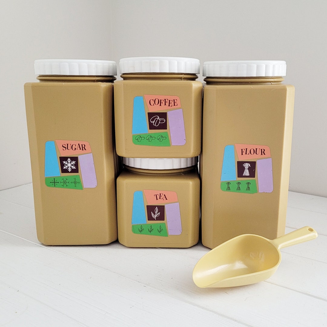 Set of Four Plastic Kitchen Containers, Bees Plastics Inc., Vintage ...