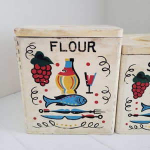 Vintage Wood Canister Set, Set of 4 Canisters - Etsy