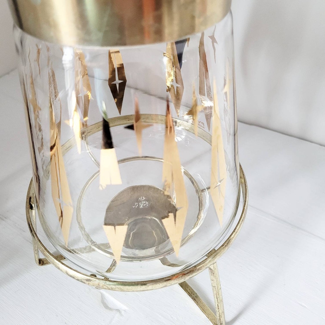 Pyrex Carafe With Gold Diamond Pattern - Etsy