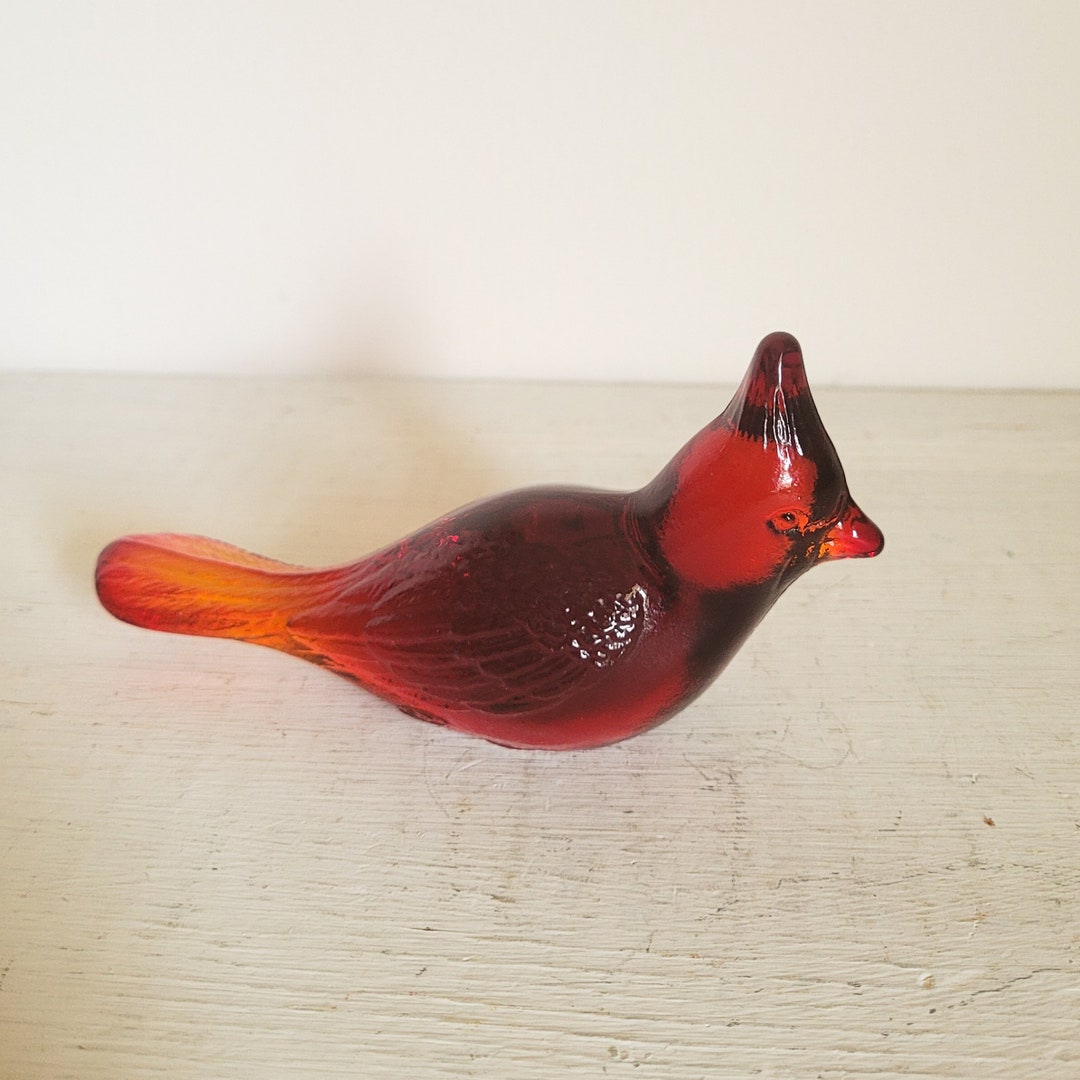 Fenton Ruby Red Glass Cardinal Bird Figurine - Etsy