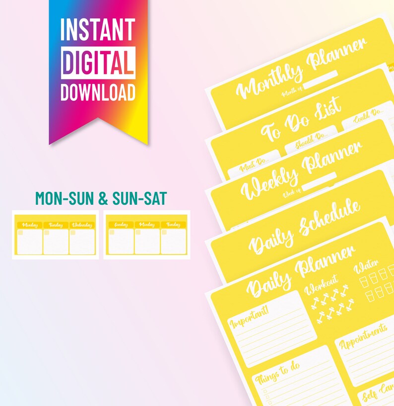 Printable A4 Planner Bundle Instant Download | Etsy