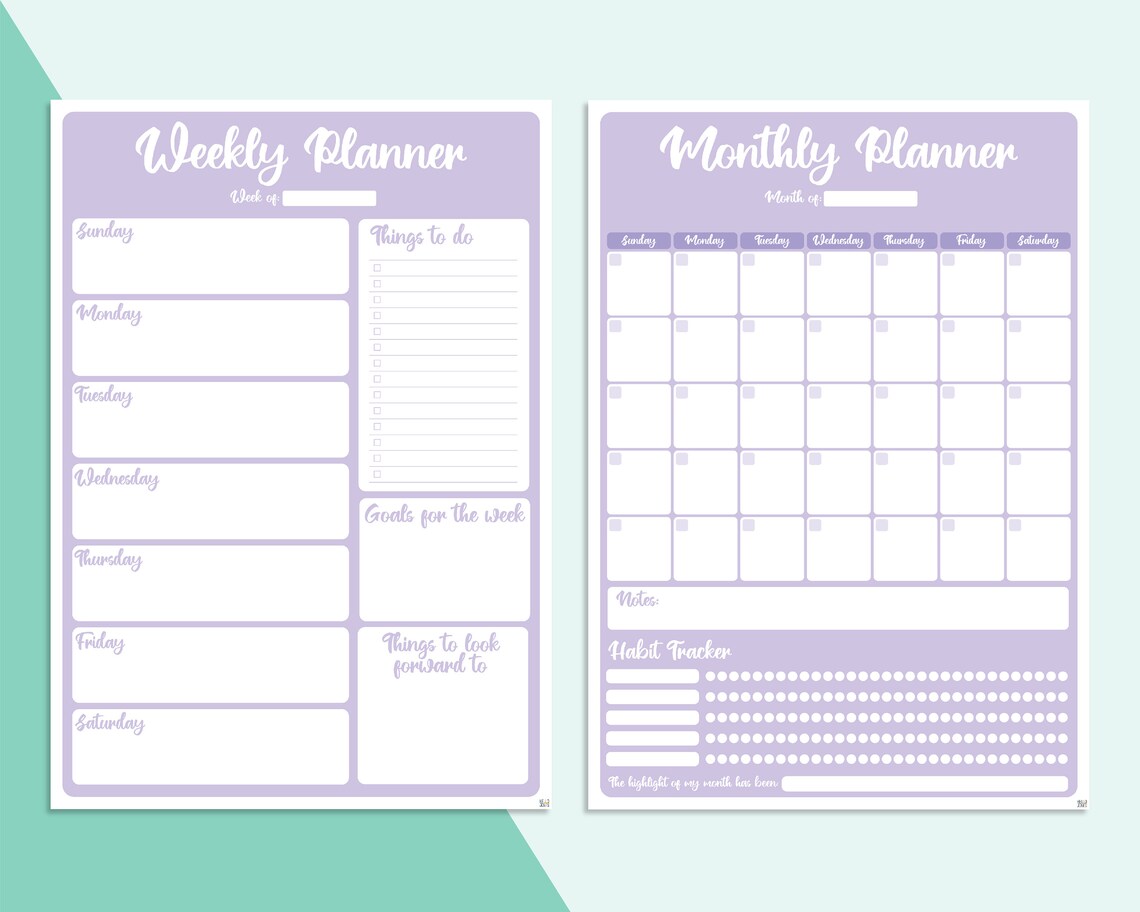 Printable A4 Planner Bundle instant Download - Etsy