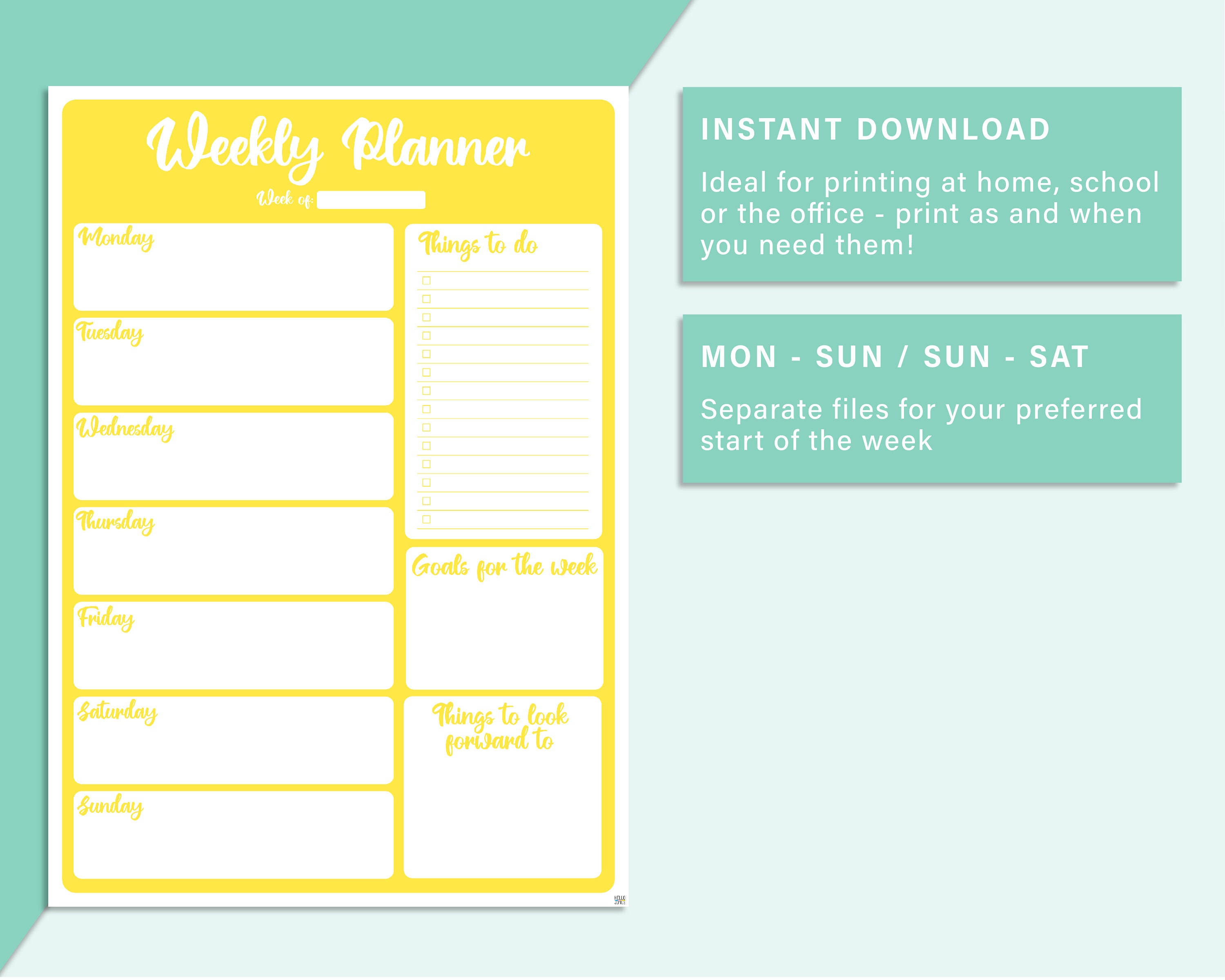 Printable A4 Planner Bundle instant Download Daily/weekly/monthly ...