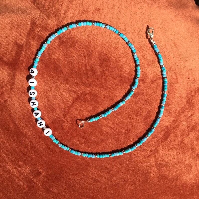 Handmade Custom Beaded Name Necklace / Choker - Etsy