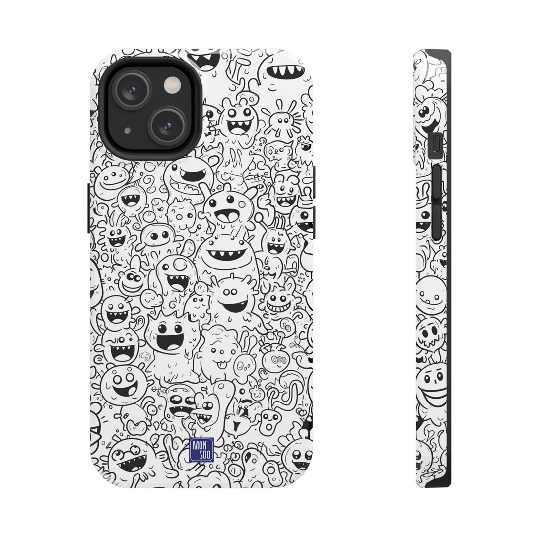 Toon Doodle Collage Tough Phone Case for iPhone & Samsung , Cartoon ...
